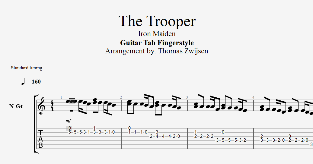 Guitar Tab Music Sheet