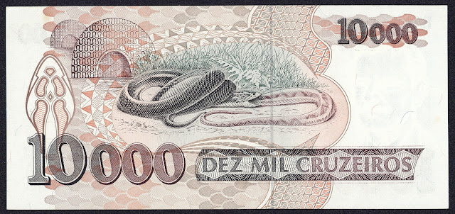 Brazil 10000 Cruzeiros banknote 1991 Vital Brazil|World Banknotes ...