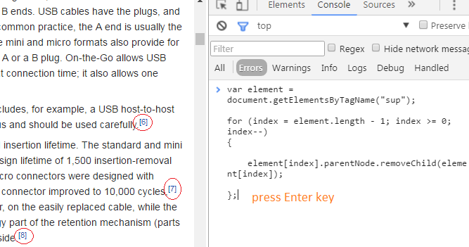 How to remove citations and hyperlinks in wikipedia before you print or ...