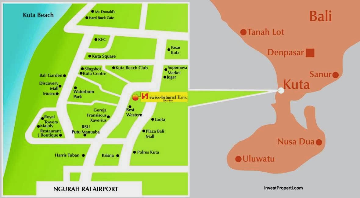 Lokasi Condotel Swiss-Belhotel Kuta Bali - Swiss-Belhotel Kuta Bali ...