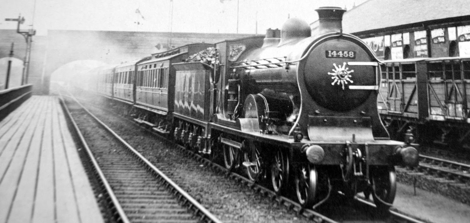 Tour Scotland: Old Photograph Steam Train Leaving Perth Perthshire Scotland