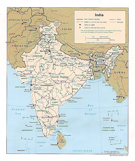 India - Peta geografis India