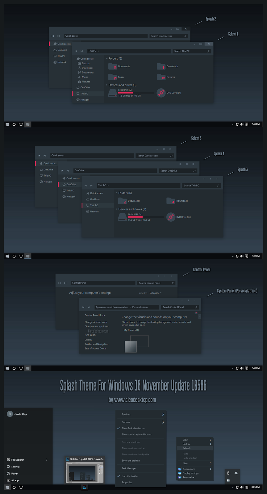Splash Theme For Windows10 November Update (10586) - Cleodesktop I ...