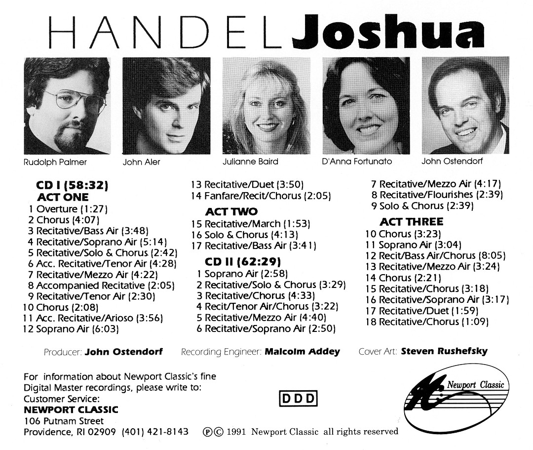 makdelart - classique: Handel - Joshua (Rudolph Palmer) [2CDs]