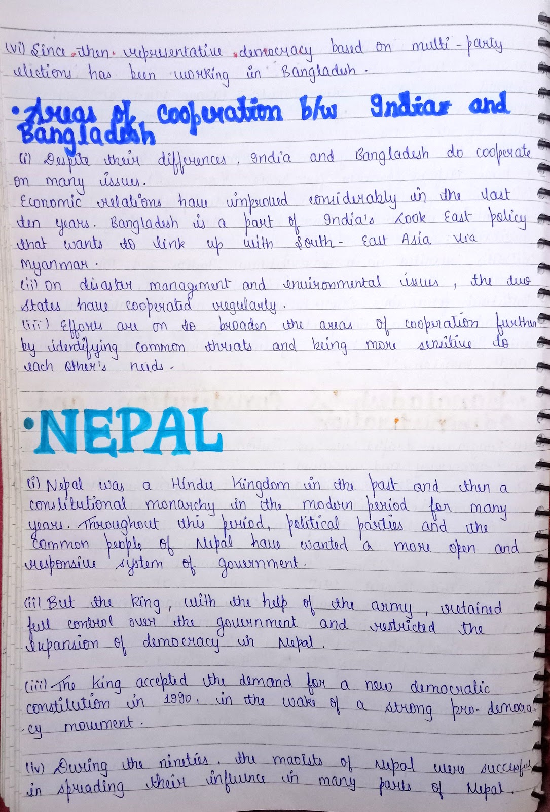 handwritten notes of Contemporary South Asia [political science] class ...