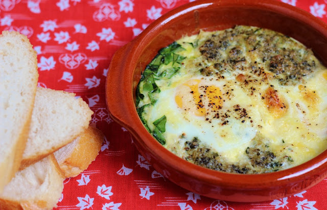 Three Bears Melbourne: Silverbeet: Baked eggs with Silverbeet pesto