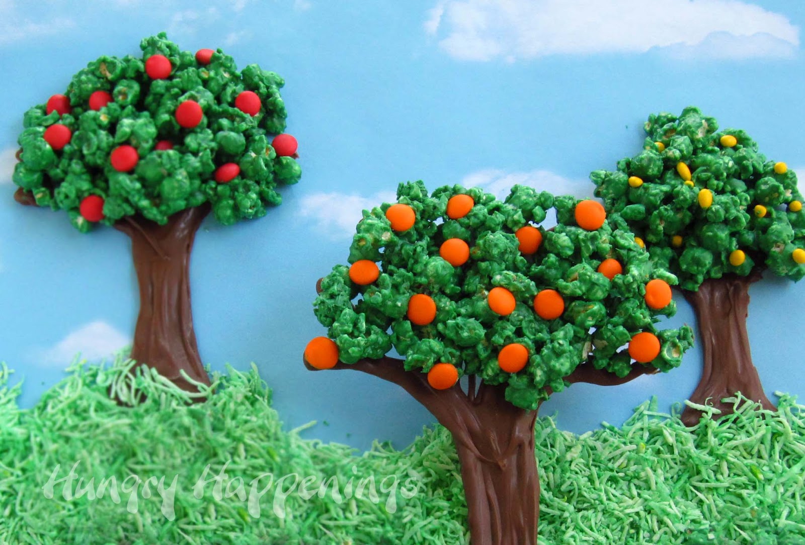 Chocolate Popcorn Trees - Hungry Happenings Recipes