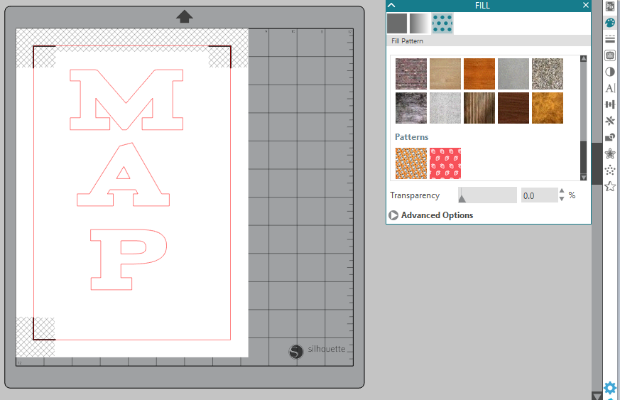 Silhouette UK: Filling text with design store patterns