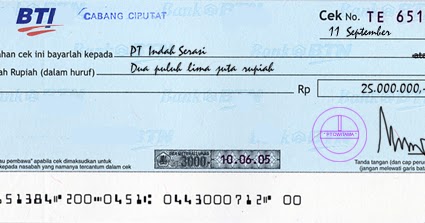 Materi Contoh Cek Berpalang Pendidikan - MATERI PENTING PENDIDIKAN SEKOLAH