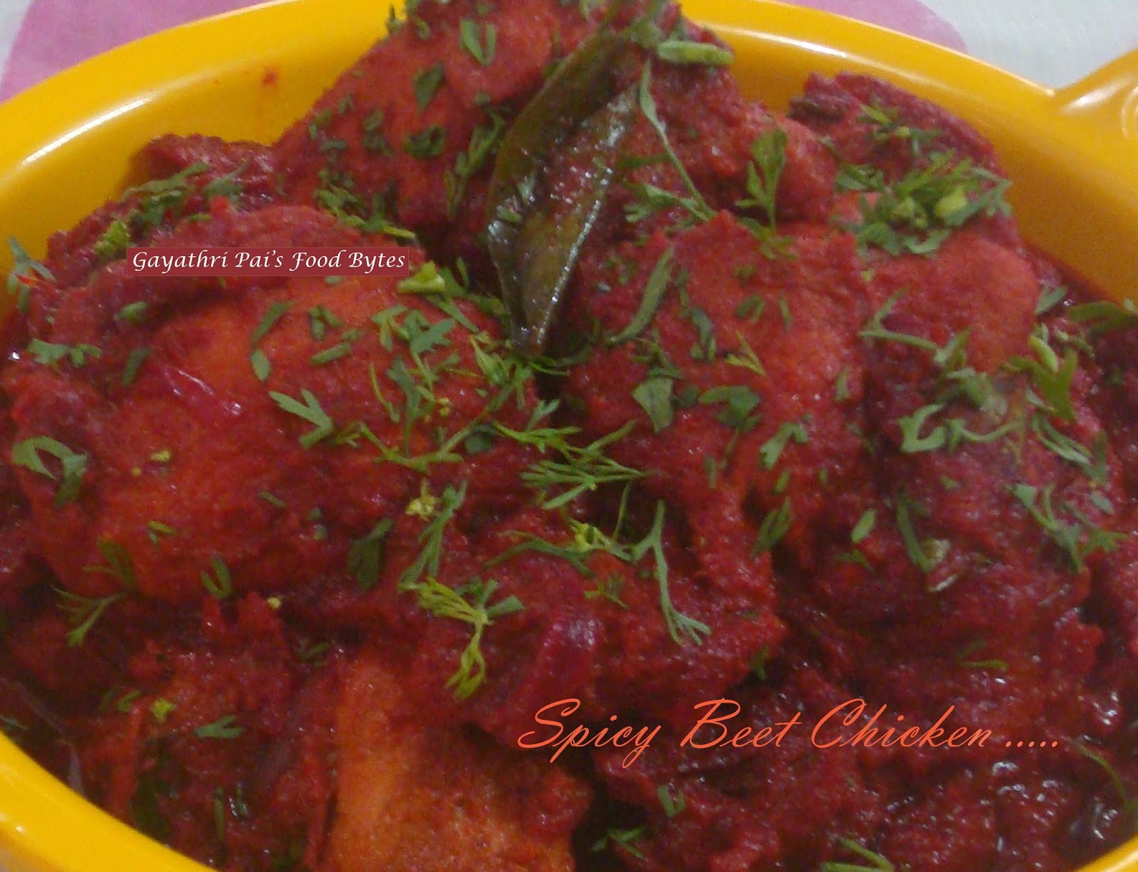 Gayathri Pai's Food Bytes: Spicy Beet Chicken Curry.