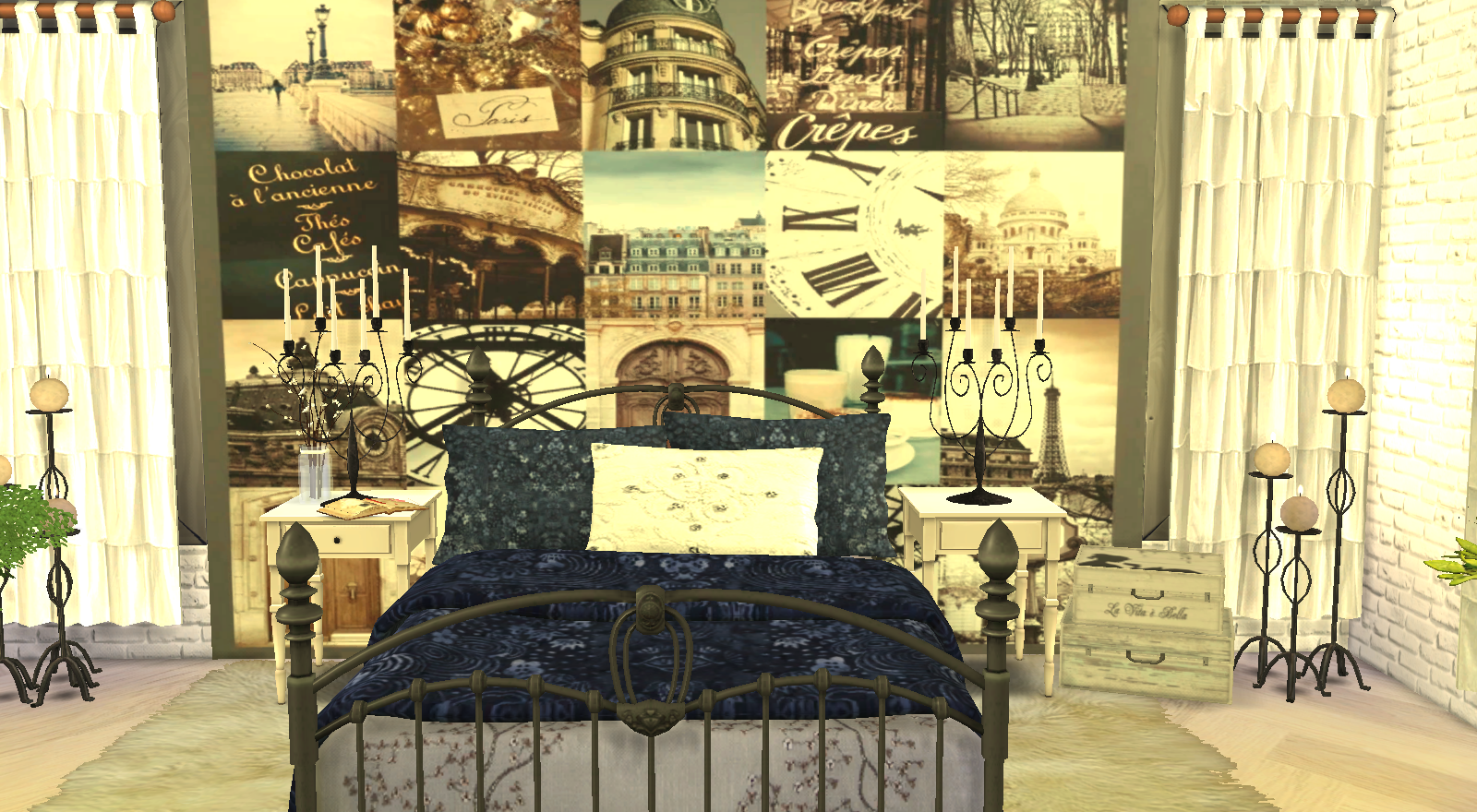 My little The Sims 3 World: Wall Mural&Bed Blankets+Pillows