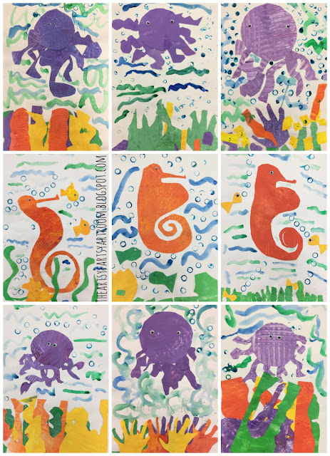 The Artsy Fartsy Art Room: K & 1 Eric Carle Inspired Ocean Collages (2015)