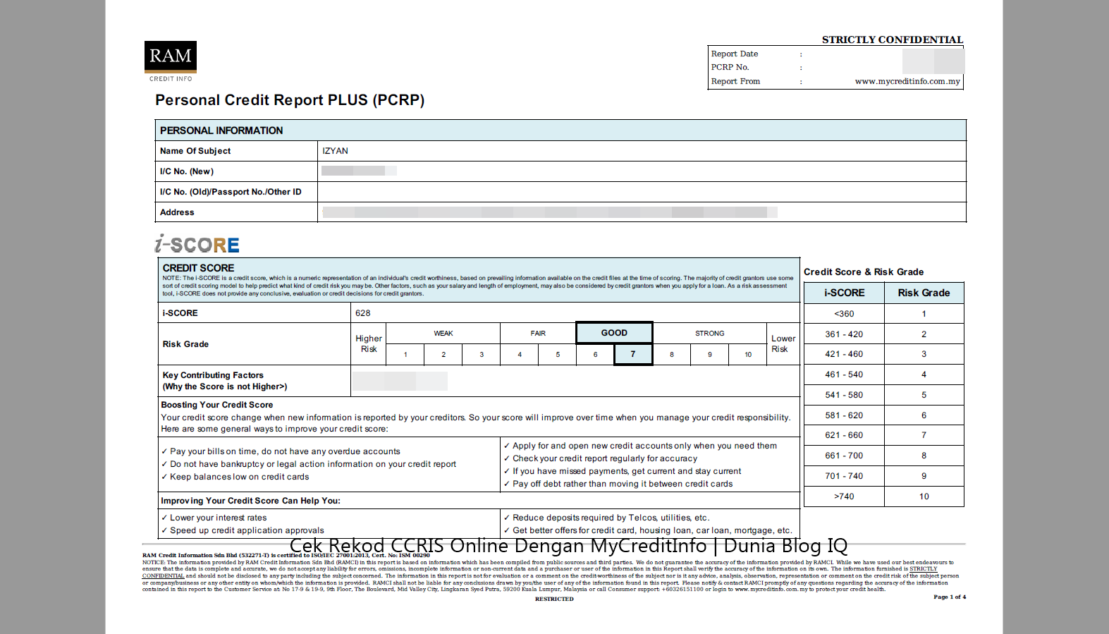 Cara Dapatkan Laporan CCRIS Online Dengan MyCreditInfo