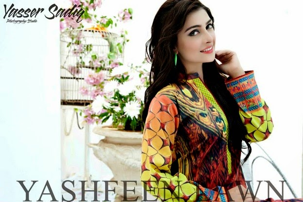 Yashfeen Lawn Summer Collection 2014-2015 | Ayeza Khan Photo-shoot For ...