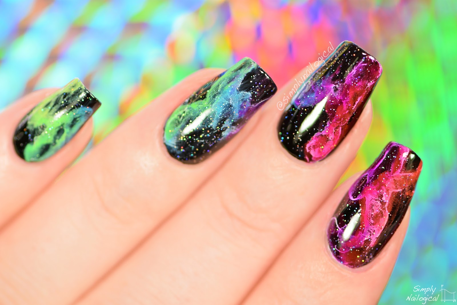 Simply Nailogical: Rainbow smoke nails | Mani swap with Elleandish!
