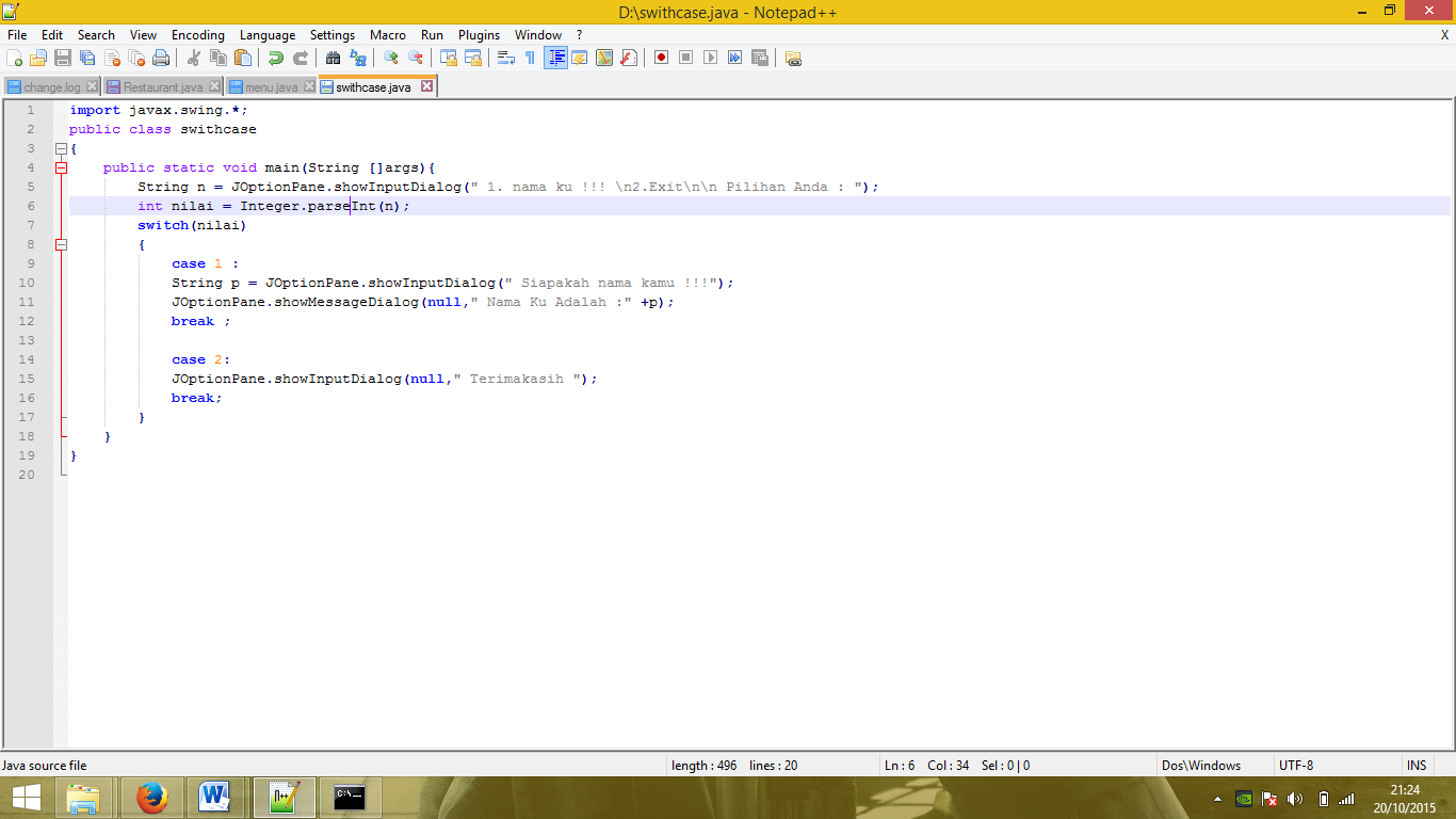PENGETAHUAN: INPUTAN NAMA BERBASIS G U I PADA JAVA
