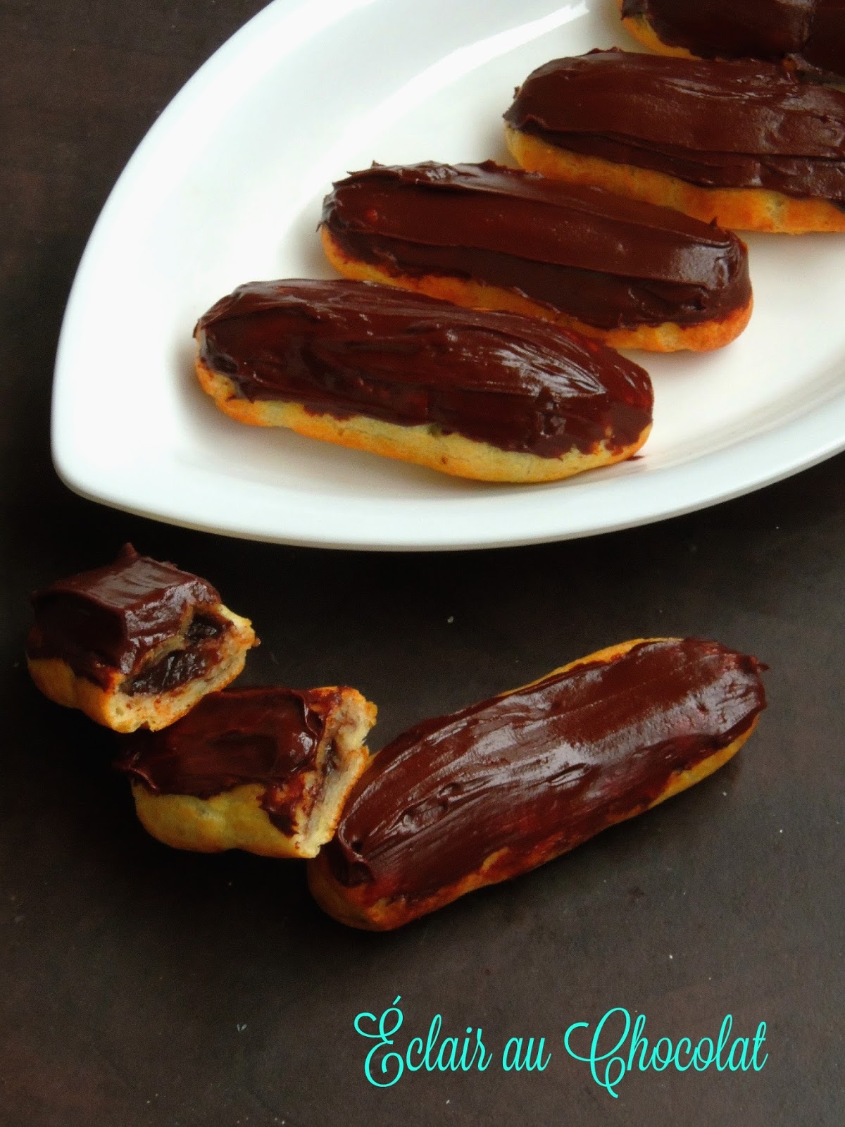 Priya's Versatile Recipes: Éclair au Chocolat - Chocolate Eclairs