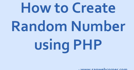 How to generate php random number