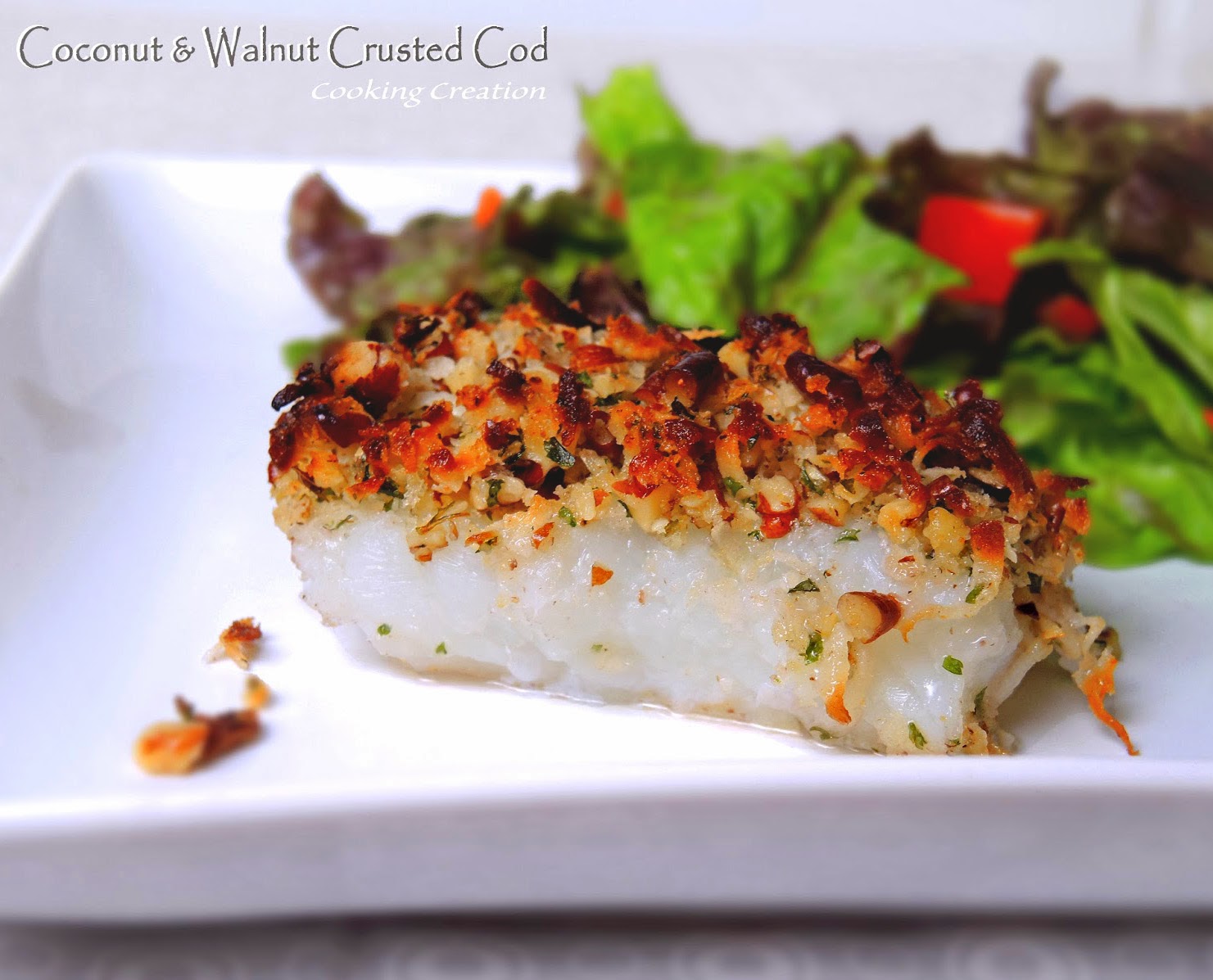 Cooking Creation: Coconut & Walnut Crusted Cod