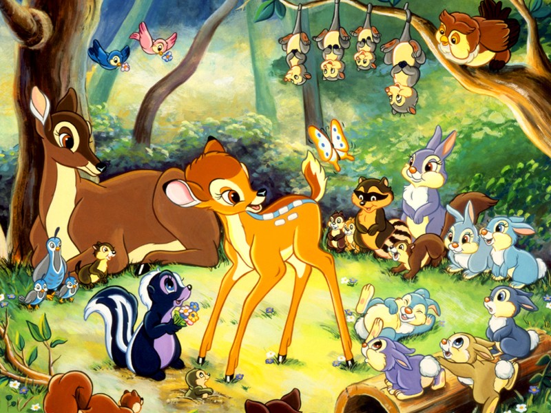 10 Disney Animal Bambi Characters Wallpaper