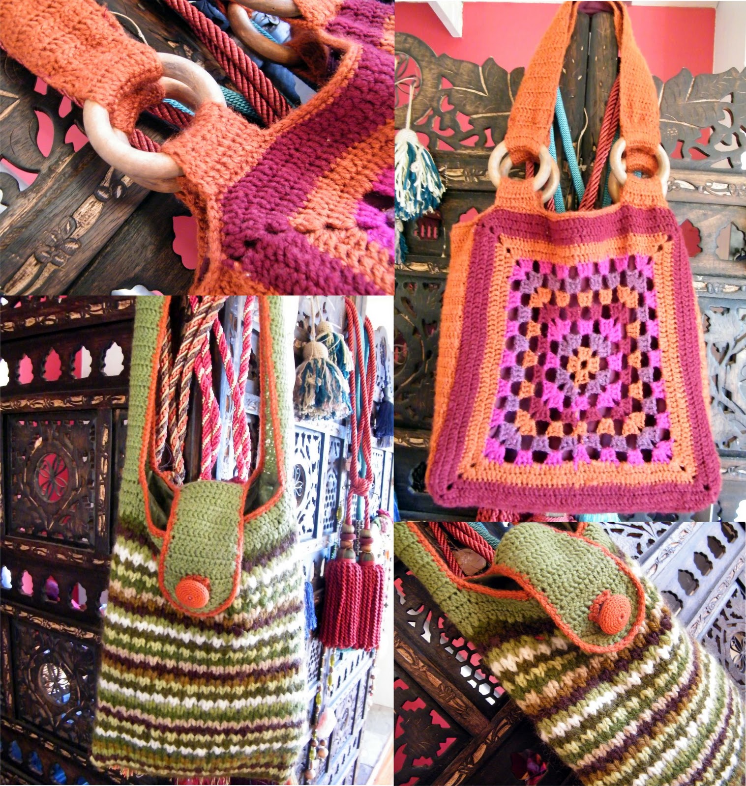 RubyRed Eclectic: My handmade Crochet and Knit Bags
