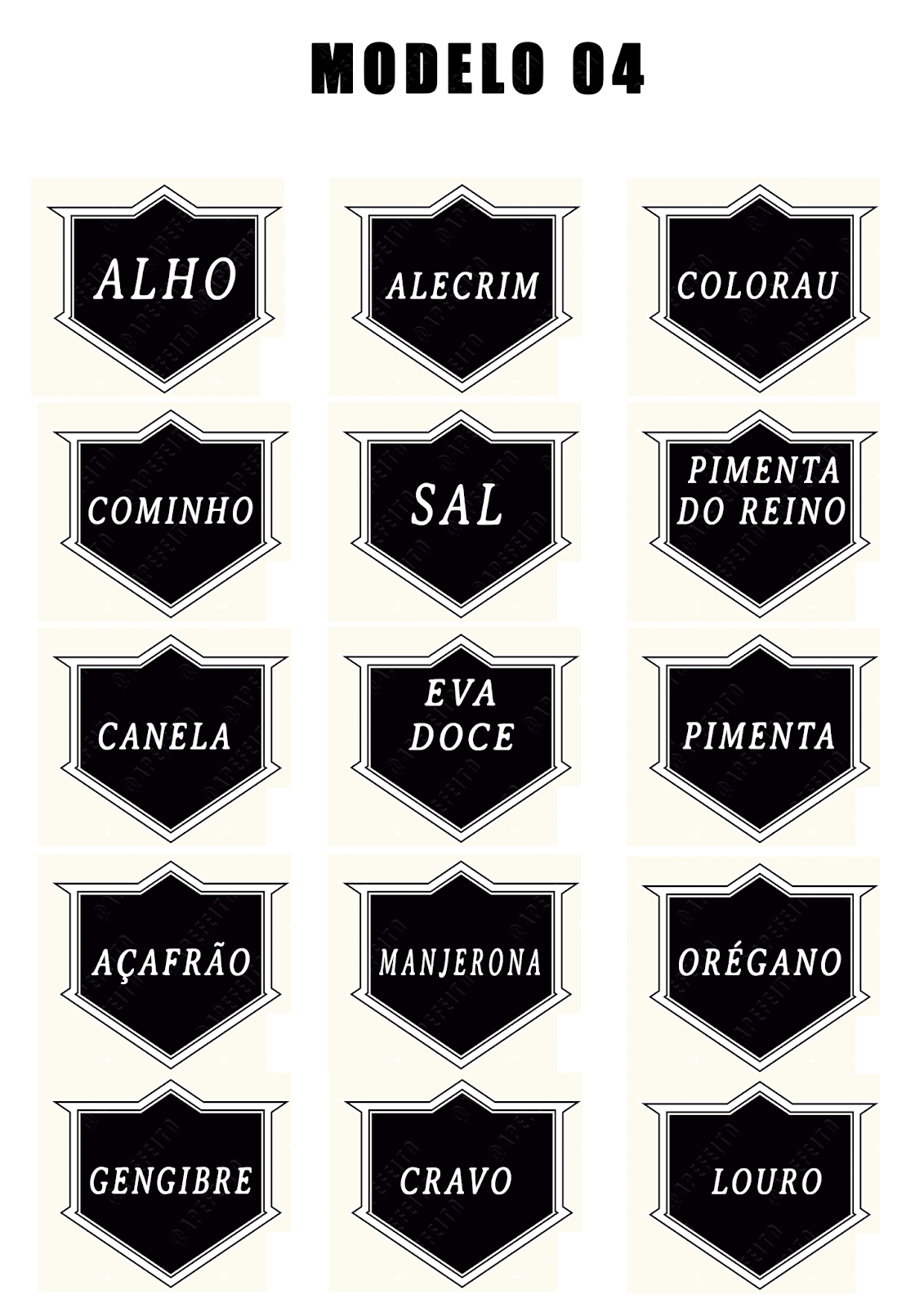 5 Modelos de Adesivos Para Temperos Prontos Para Impressão