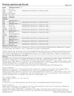 Couch Family Genealogy