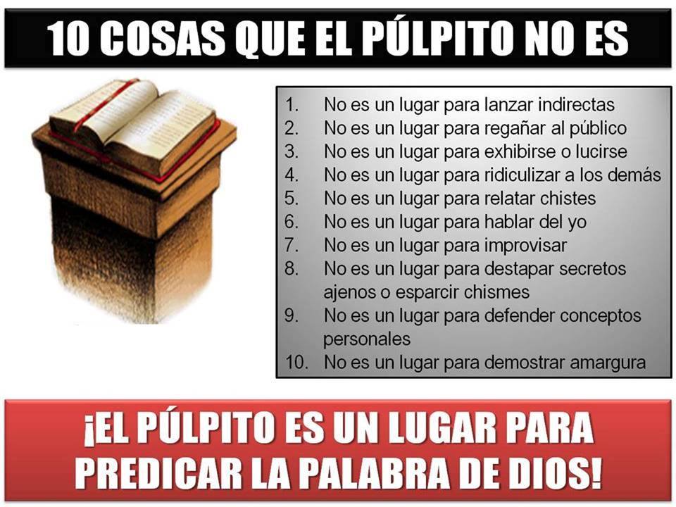 El Blog de Julio César Barreto: 10 Cosas que el Púlpito no es - AELR