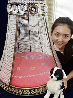 Spend Like A King: Pet Houses: Crystal Studded ‘Hello Kitty’ Dog Bed