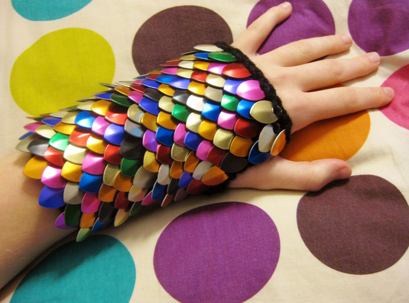 Crafty Mutt: Super Simple Knitted Scale Mail Glove Pattern