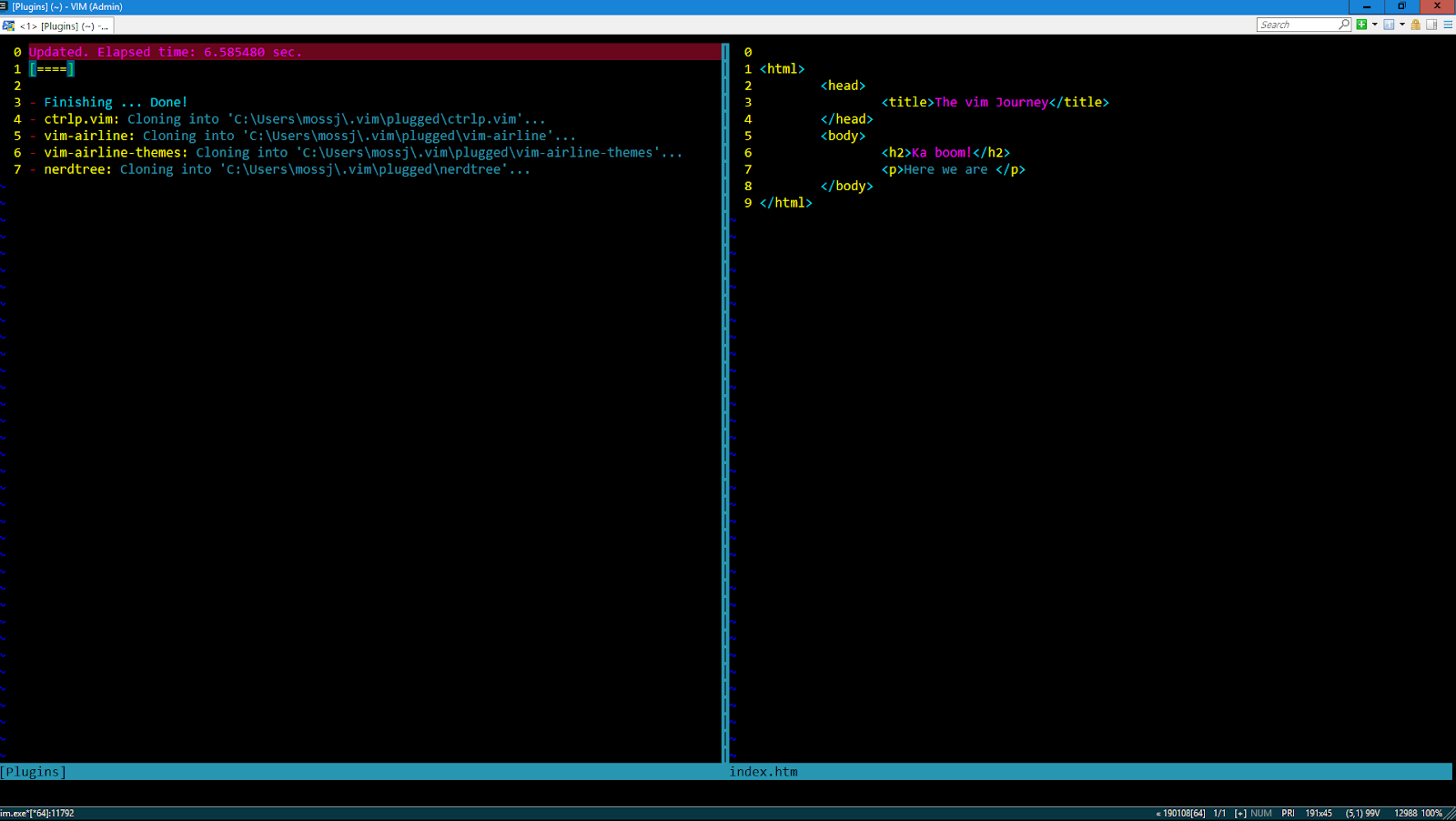 Setting up Vim Plugins on Windows
