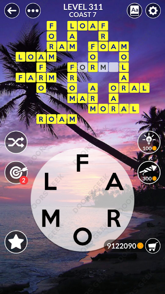 Wordscapes Level 311 Answers ~ Doors Geek