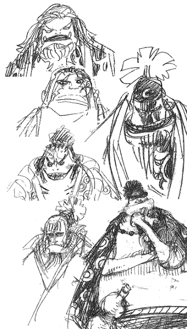 ONE PIECE EARLY CONCEPT ART SKETCHES