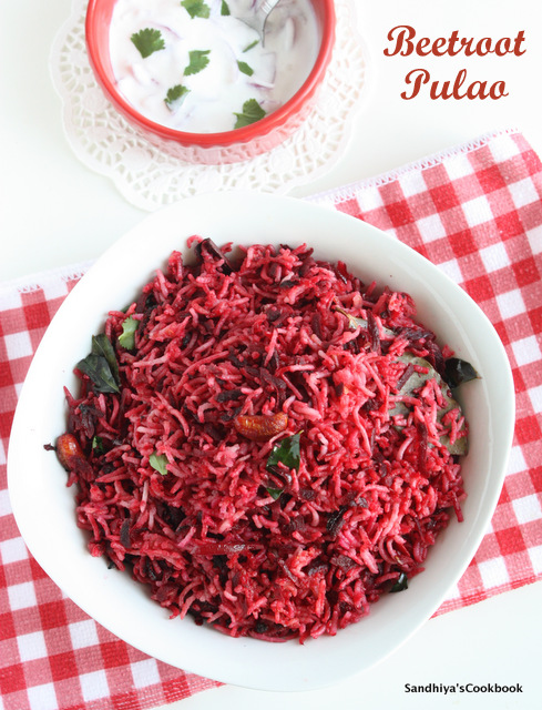 Sandhiya's Cookbook: Beetroot Rice | Beetroot Pulao | Variety Rice