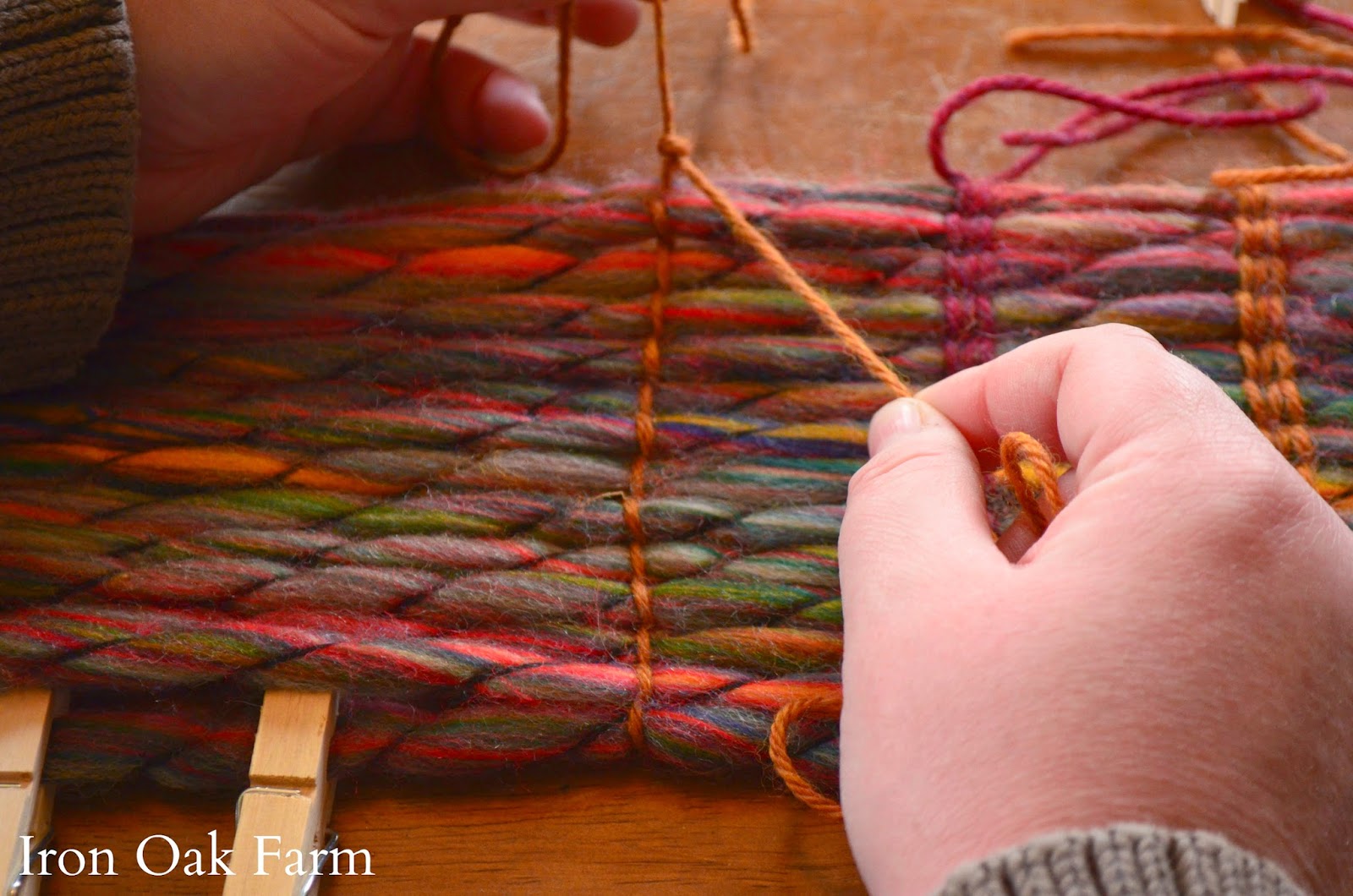 Iron Oak Farm: Faux Large Loom, Hand Woven Scarf, Part 2