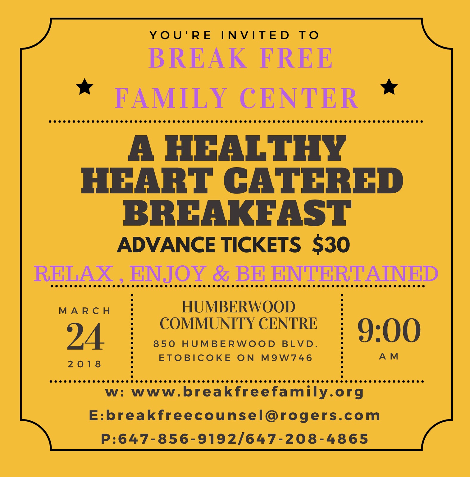 C.A. Confidential: A HEALTHY HEART CATERED BREAKFAST 2018 @ Humberwood ...