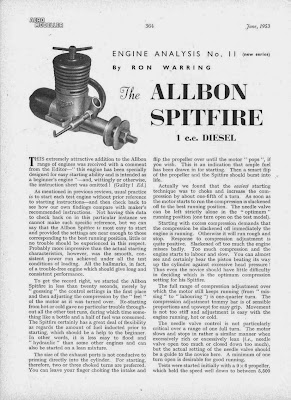 Vintage Model Airplane Engines Running: Allbon Spitfire MKI 1cc Rebuild ...