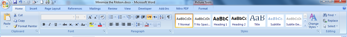 How to Hide Menu or Minimize the ribbon and restore it in Microsoft ...