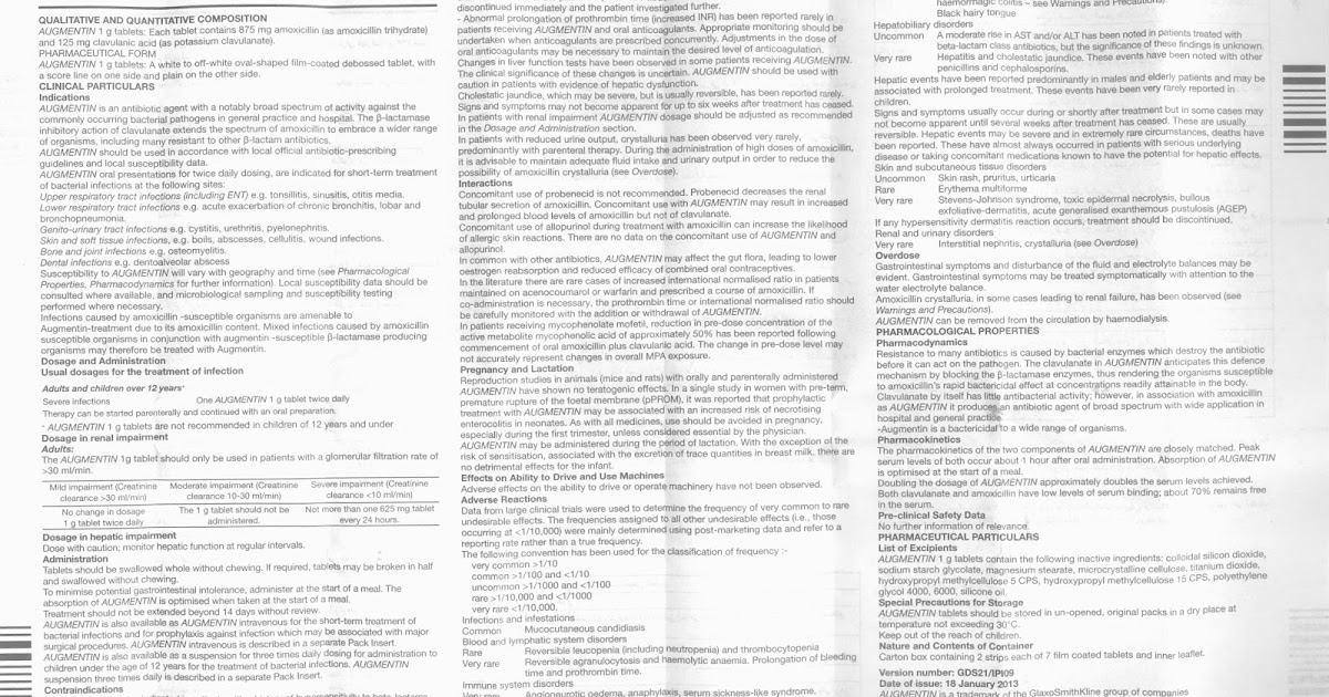 Drug Pamphlet: AUGMENTIN