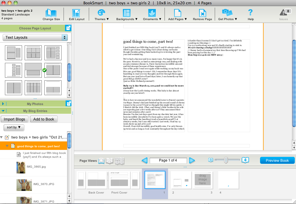 three boys + two girls: making your very own blog book! (you can do it!)