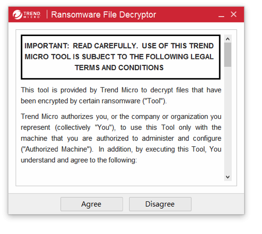 Fidye isteyen Virüslere çözüm Trend Micro Ransomware File Decryptor