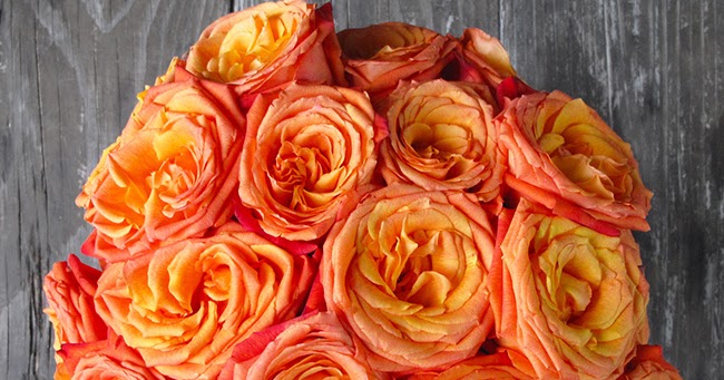 Kari LikeLikes: Orange Roses Volcano Dawn Bouquet #flowers