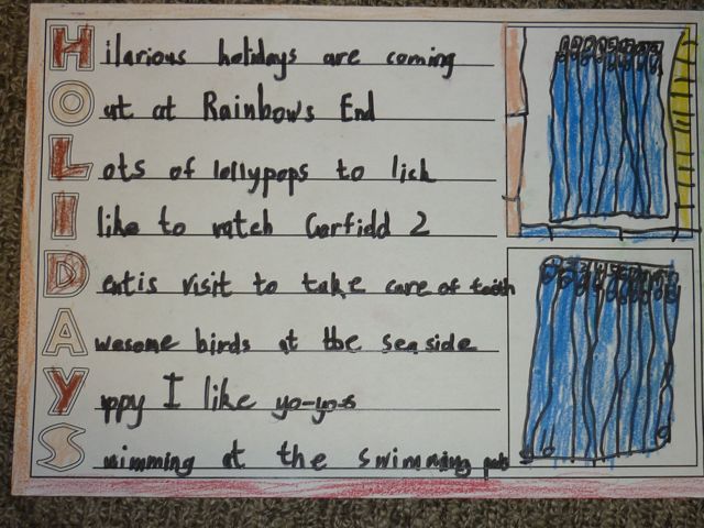Miss Baker's Beaut Bunch: Look at our holiday acrostic poems!