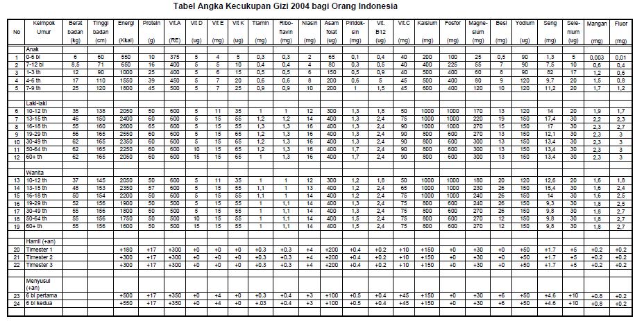 Blog Bohmks: KEBUTUHAN GIZI