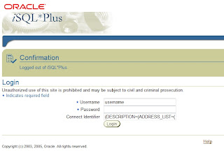 Oracle iSQL*Plus Overview ~ Defron.org: Technology, Security, Privacy