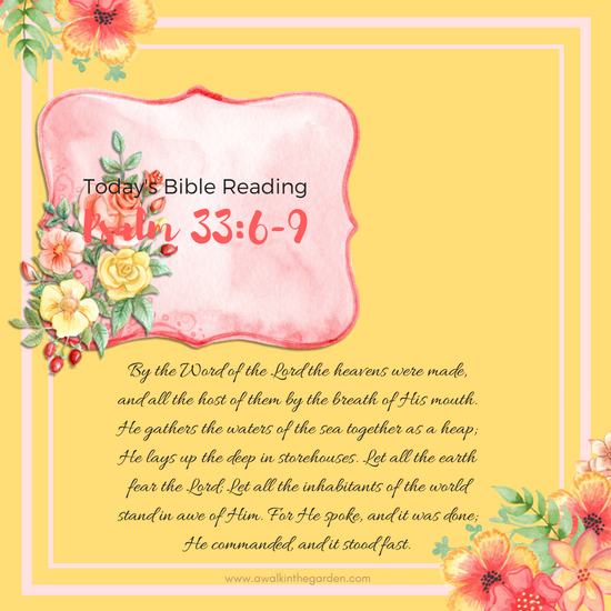 A Walk In The Garden: Today's Bible Reading: Psalm 33:6-9
