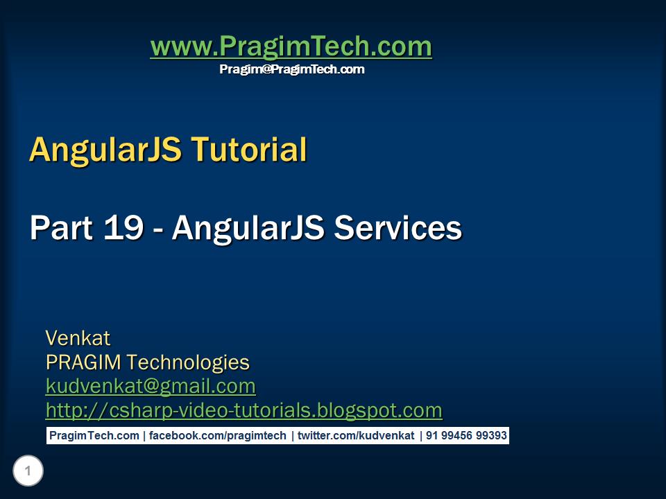 Sql server, .net and c# video tutorial: AngularJS Services