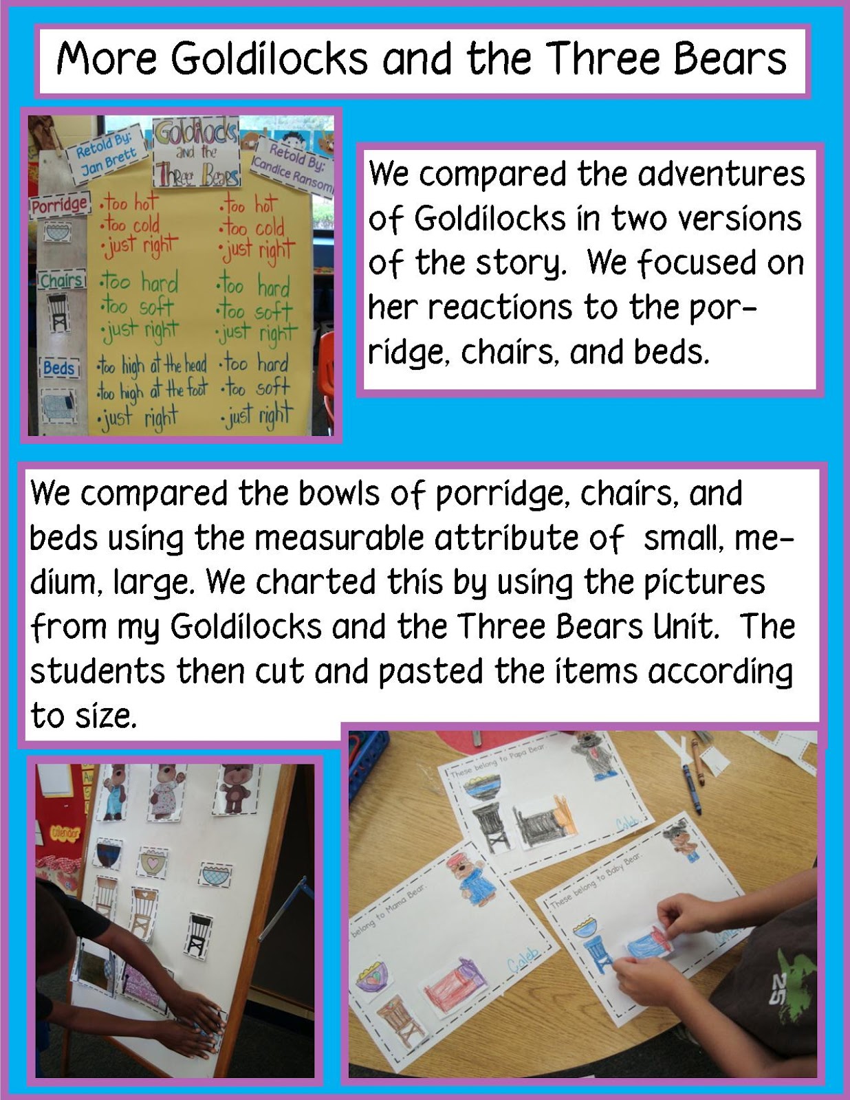 Golden Gang Kindergarten: More Golilocks and the Three Bears