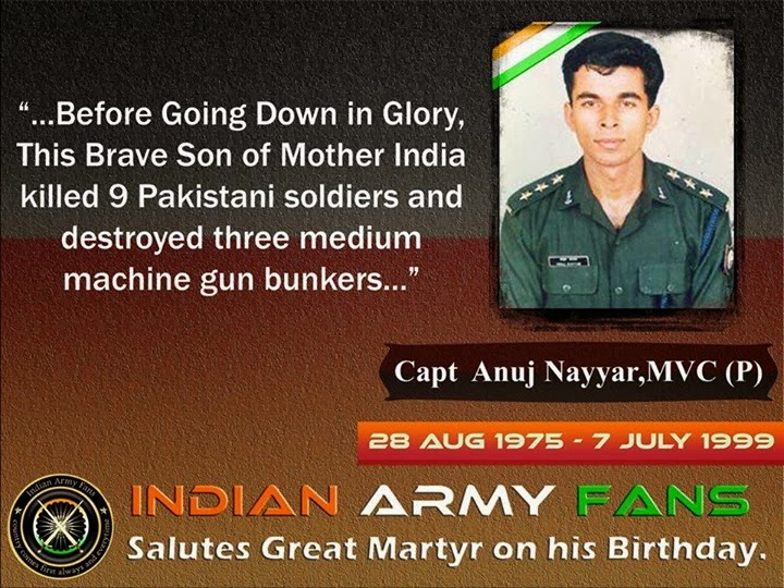Captain Anuj Nayyar (IC-57111W) 17 Jat Maha Vir Chakra (Posthumous ...