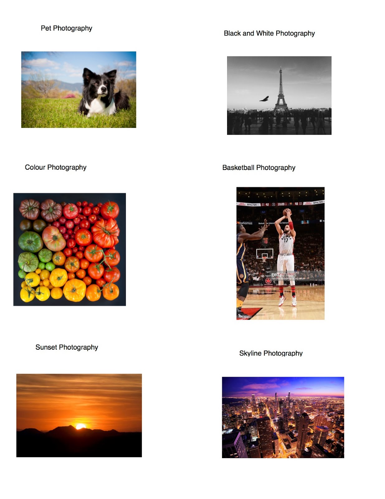 Photography: Photo Genres